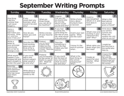 September Writing Prompts | Journal Prompts | Lakeshore®