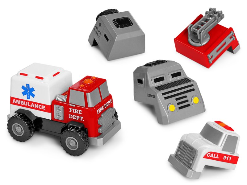 Build-A-Truck Magnetic Fire & Rescue Vehicles at Lakeshore Learning