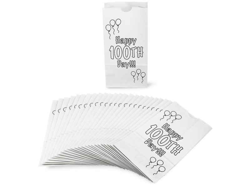 Design-Your-Own Happy 100th Day! Bags - Set of 25 at Lakeshore Learning