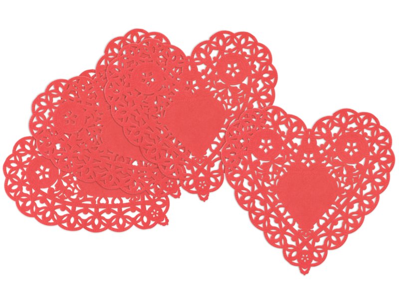Small Red Paper Heart Doilies - Set of 100 at Lakeshore Learning