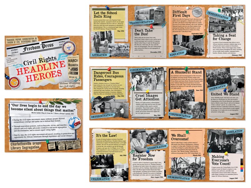 Civil Rights Headline Heroes Bulletin Board Set at Lakeshore Learning