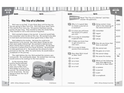 180 Days of Reading Workbook - Gr. 2 at Lakeshore Learning