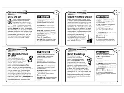 Text Evidence 100 Task Cards Workbook at Lakeshore Learning