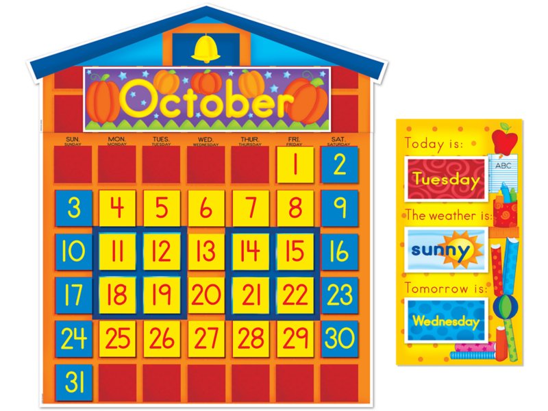 Schoolhouse Calendar Bulletin Board Set at Lakeshore Learning