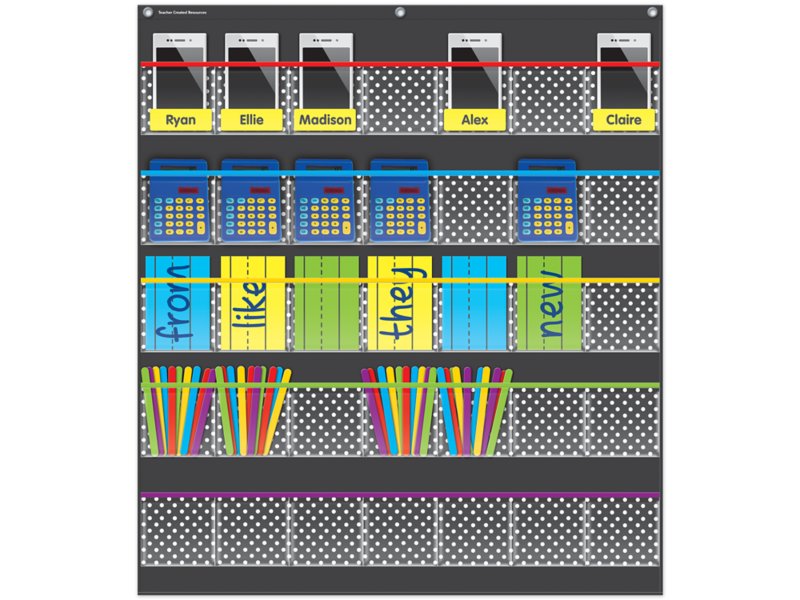 Black Polka Dot Storage Pocket Chart at Lakeshore Learning