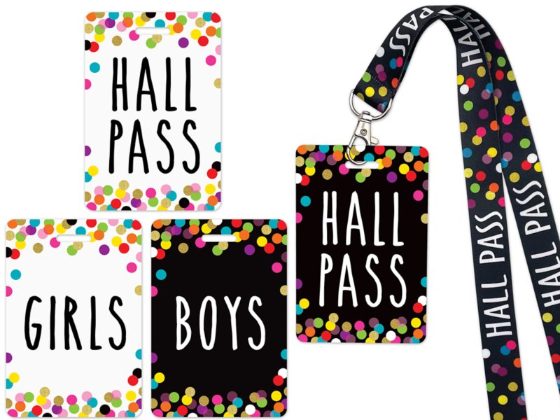 Confetti Student Hall Pass Lanyards at Lakeshore Learning