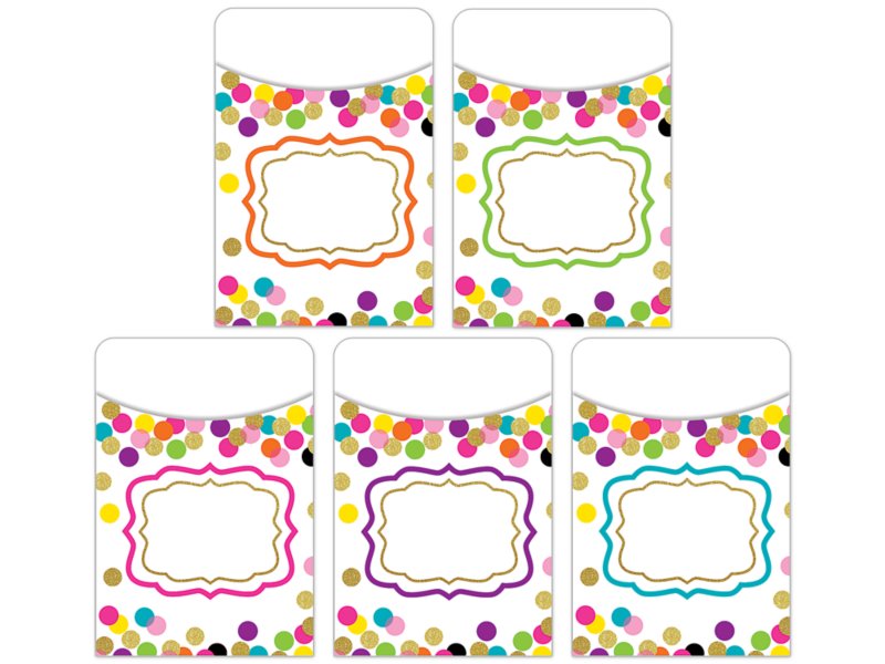 Confetti Library Pockets - Variety Pack at Lakeshore Learning
