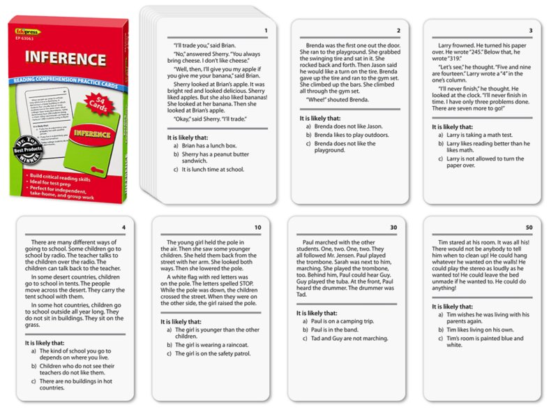 Inference Practice Cards - Gr. 2-3 at Lakeshore Learning