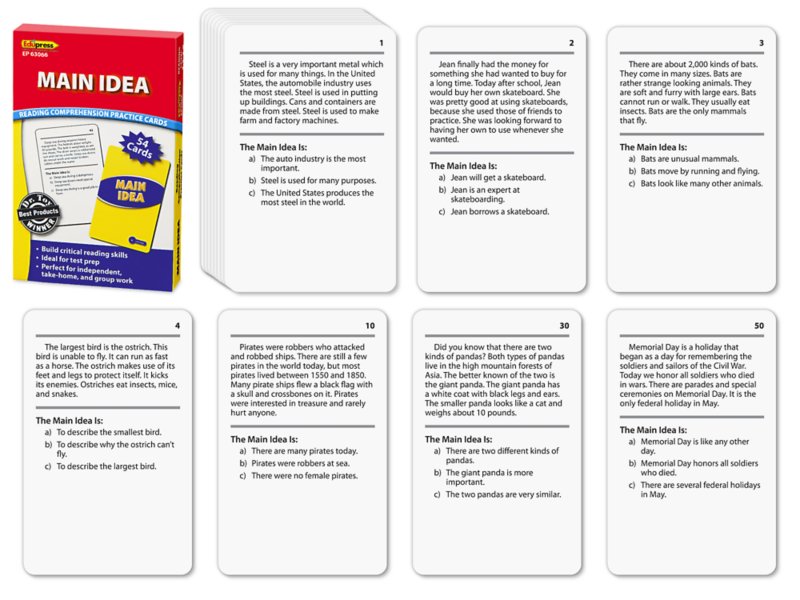 Main Idea Practice Cards - Gr. 3-5 at Lakeshore Learning