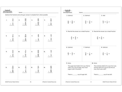 Fractions Practice Workbook - Gr. 4 at Lakeshore Learning