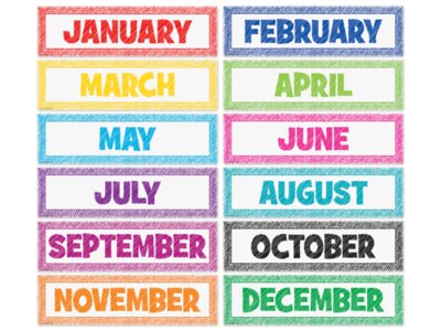 Scribble Months of the Year Bulletin Board Set at Lakeshore Learning