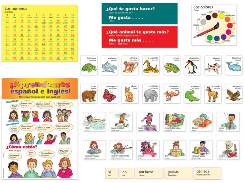 Spanish Phrases Bulletin Board Set at Lakeshore Learning
