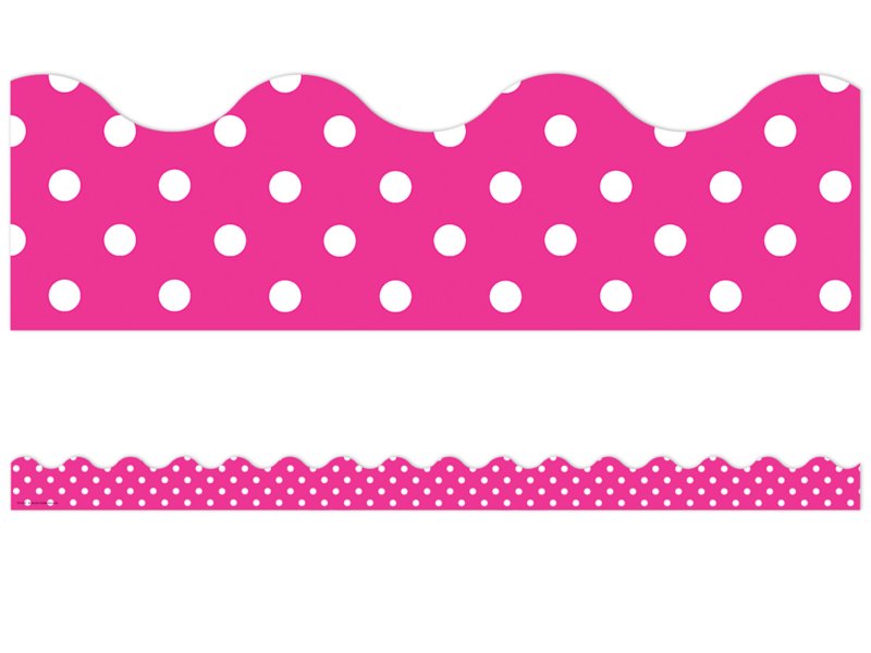 Hot Pink Polka Dot Border