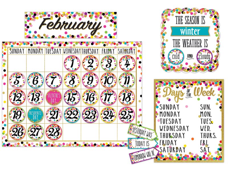 Confetti Calendar Bulletin Board Set at Lakeshore Learning