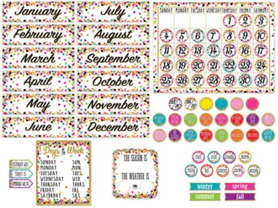 Confetti Calendar Bulletin Board Set at Lakeshore Learning