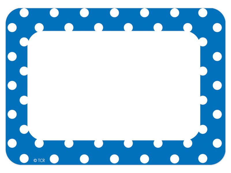 Blue Polka Dot Name Tags at Lakeshore Learning