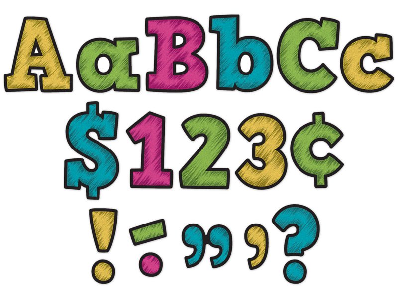 Chalkboard Brights 4" Punch-Out Letters at Lakeshore Learning