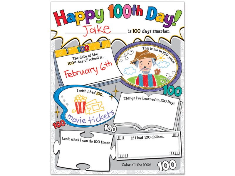 Happy 100th Day! All About Me Posters - Set of 32 at Lakeshore Learning