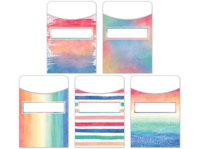 Watercolor Library Pockets - Variety Pack at Lakeshore Learning
