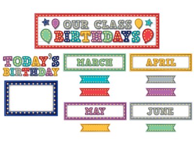 Colorful Birthday Bulletin Board Set at Lakeshore Learning