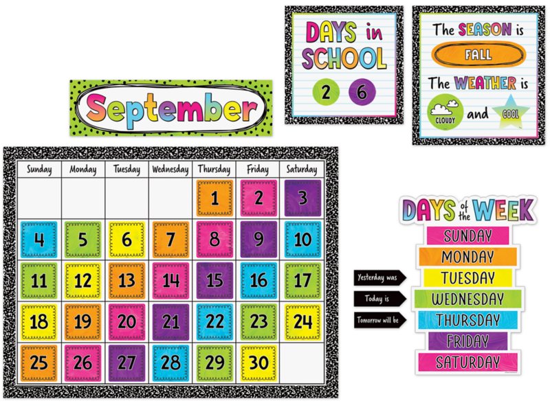 Brights 4Ever Calendar Bulletin Board Set at Lakeshore Learning
