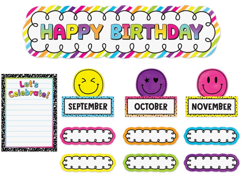 Brights 4Ever Birthday Bulletin Board Set at Lakeshore Learning