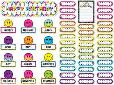 Brights 4Ever Birthday Bulletin Board Set at Lakeshore Learning