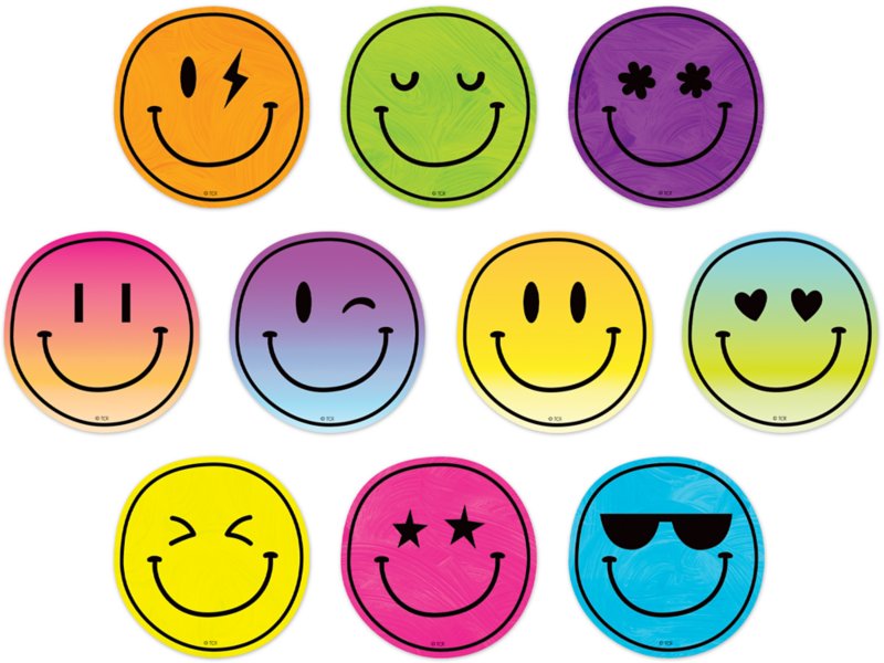 Brights 4Ever Smiley Face Mini Accents at Lakeshore Learning