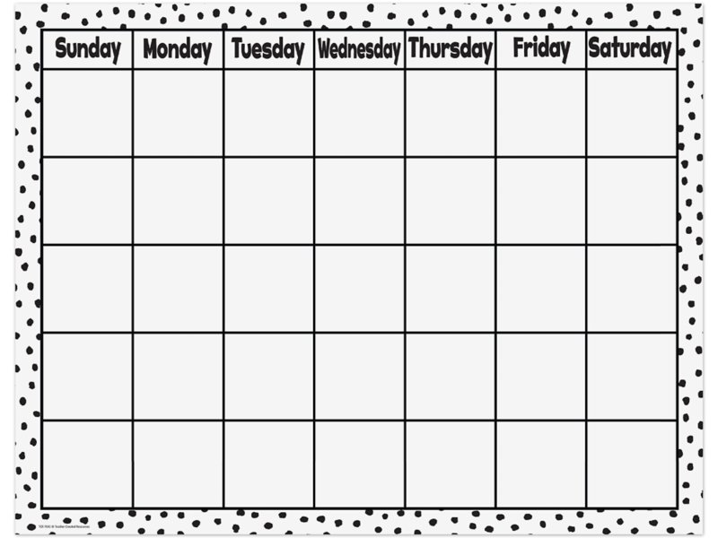 Black & White Classroom Calendar at Lakeshore Learning