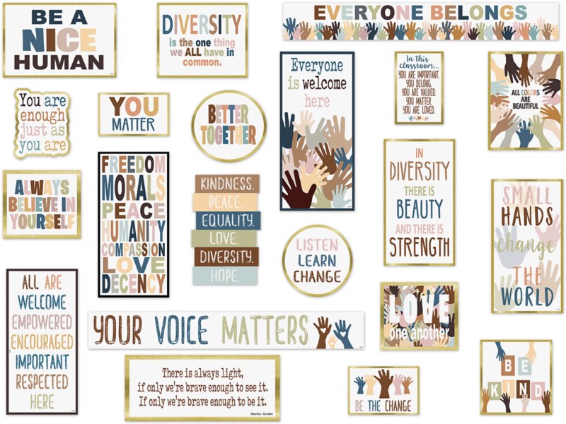 Everyone Is Welcome Diversity Bulletin Board Set at Lakeshore Learning