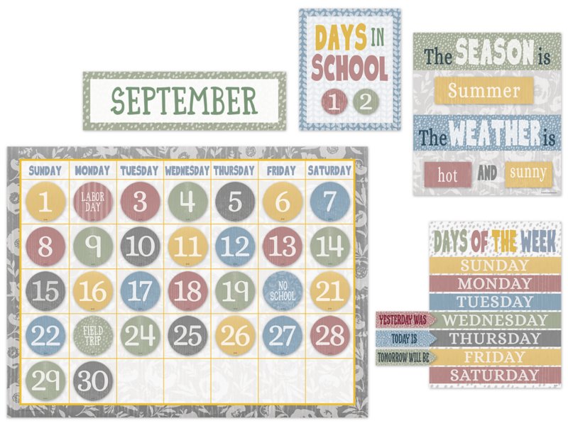 Classroom Cottage Calendar Bulletin Board Set at Lakeshore Learning