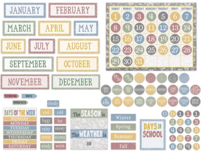 Classroom Cottage Calendar Bulletin Board Set at Lakeshore Learning