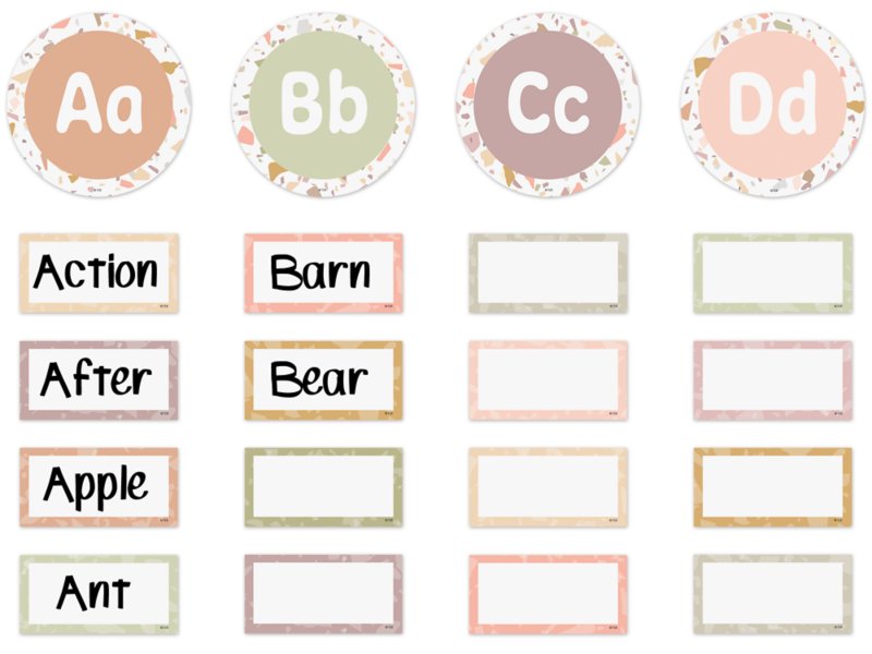 Terrazzo Tones Word Wall Bulletin Board Set at Lakeshore Learning