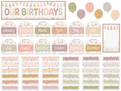 Terrazzo Tones Birthday Bulletin Board Set at Lakeshore Learning