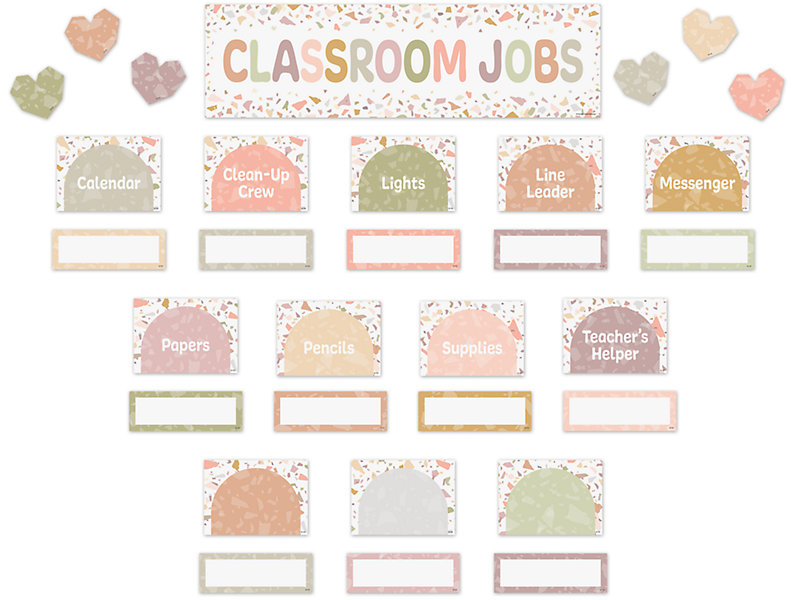 Terrazzo Tones Classroom Jobs Bulletin Board Set at Lakeshore Learning Terrazzo Tones Classroom Jobs Bulletin Board Set at Lakeshore Learning