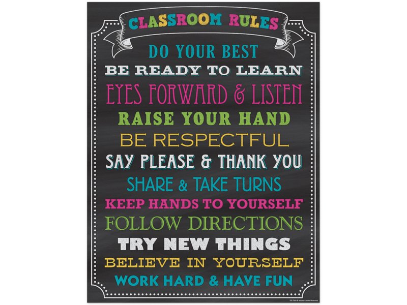 Chalkboard Brights Classroom Rules Poster at Lakeshore Learning