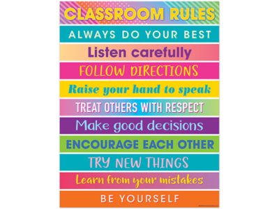 Colorful Vibes Classroom Rules Poster at Lakeshore Learning