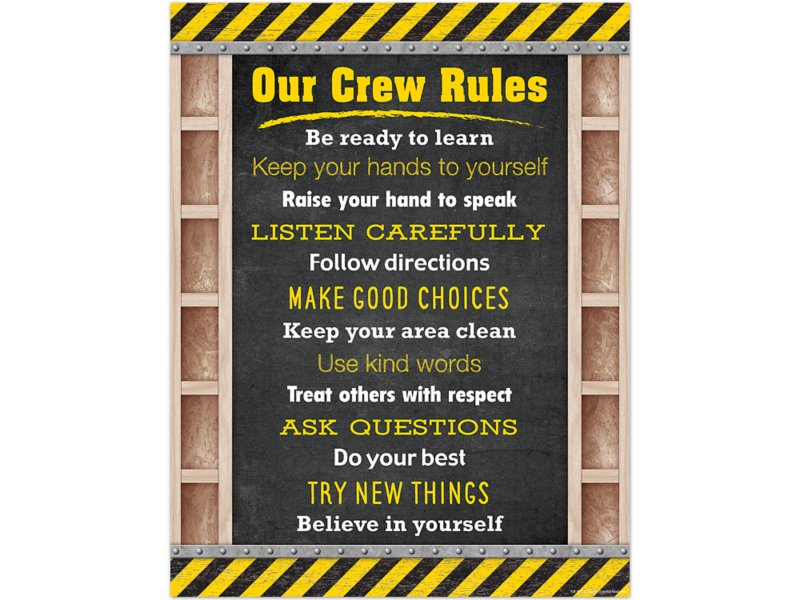 Under Construction! Classroom Rules Poster at Lakeshore Learning