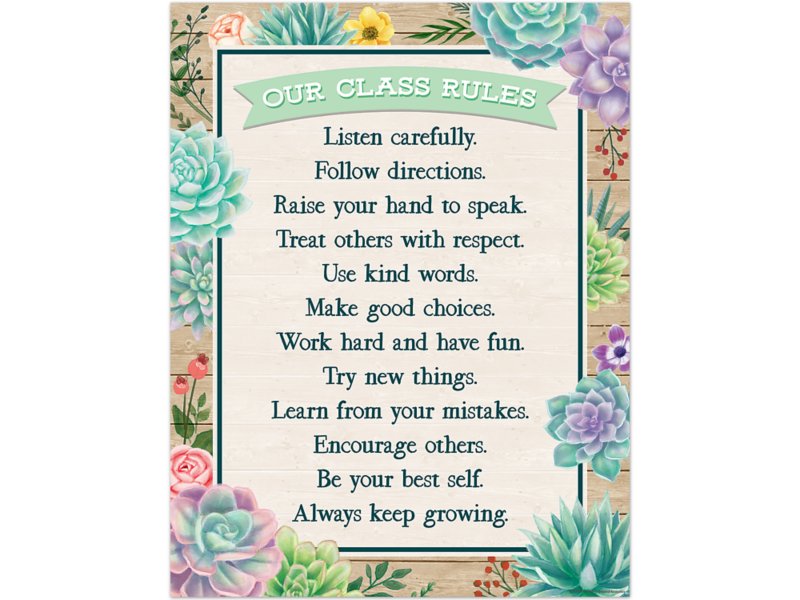 Rustic Bloom Classroom Rules Poster at Lakeshore Learning