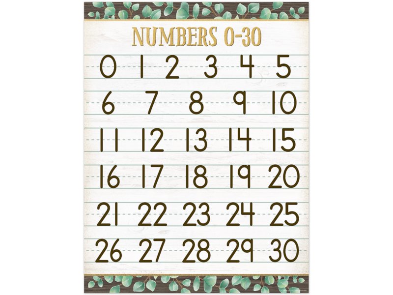 Eucalyptus Numbers 0-30 Poster at Lakeshore Learning