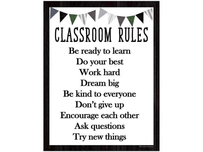Modern Farmhouse Classroom Rules Poster at Lakeshore Learning