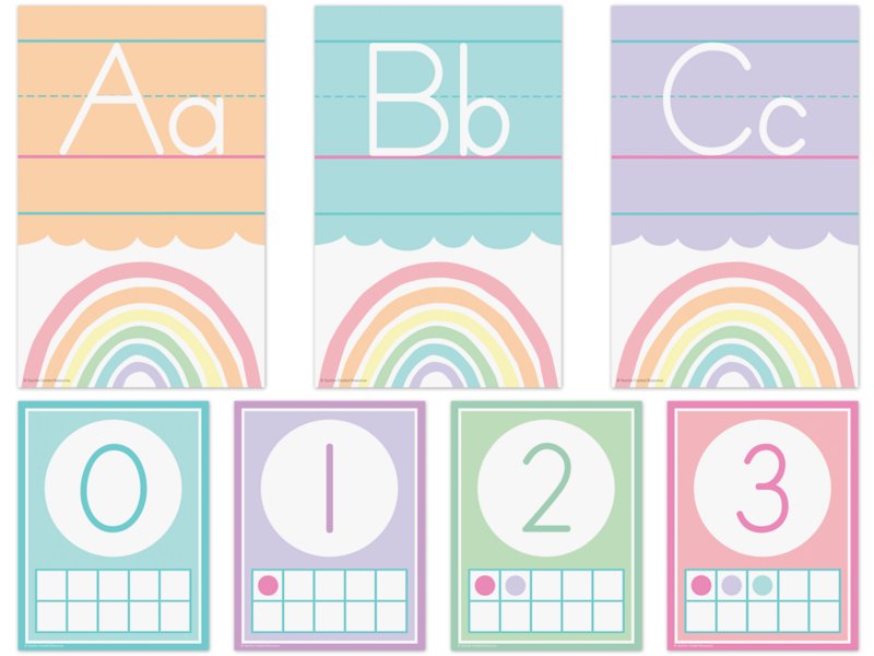 Pastel Pop Alphabet Card Bulletin Board Set at Lakeshore Learning