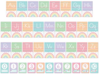 Pastel Pop Alphabet Card Bulletin Board Set at Lakeshore Learning