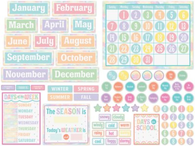 Pastel Pop Calendar Bulletin Board Set at Lakeshore Learning