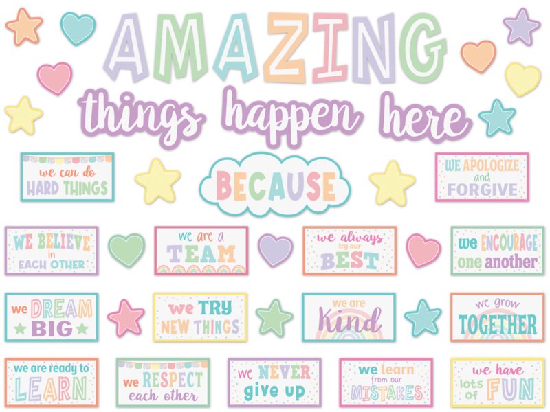 Pastel Pop Motivational Bulletin Board Set at Lakeshore Learning