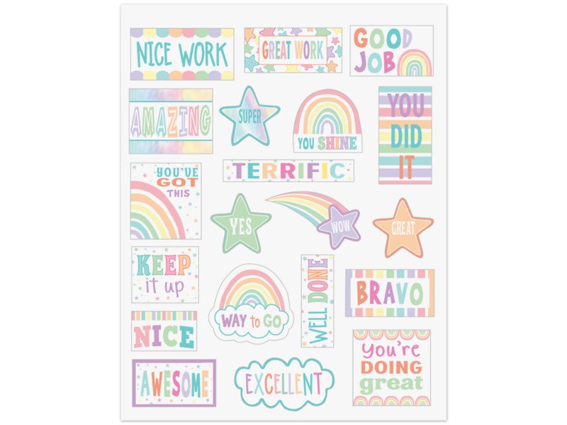 Pastel Pop Motivational Stickers at Lakeshore Learning