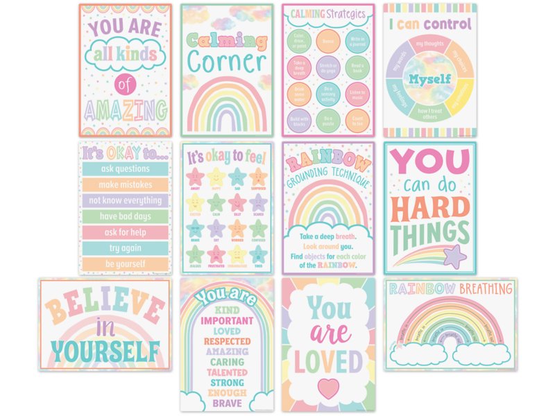 Pastel Pop Motivational Small Poster Pack at Lakeshore Learning