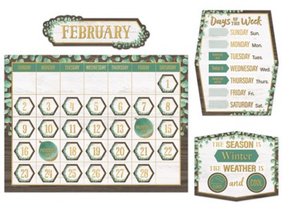 Eucalyptus Calendar Bulletin Board Set at Lakeshore Learning