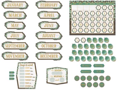 Eucalyptus Calendar Bulletin Board Set at Lakeshore Learning