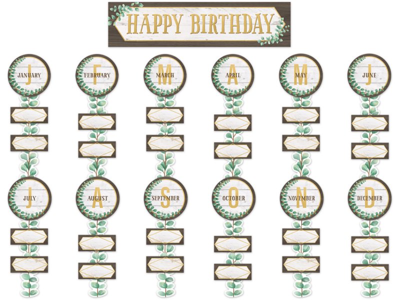 Eucalyptus Birthday Bulletin Board Set at Lakeshore Learning